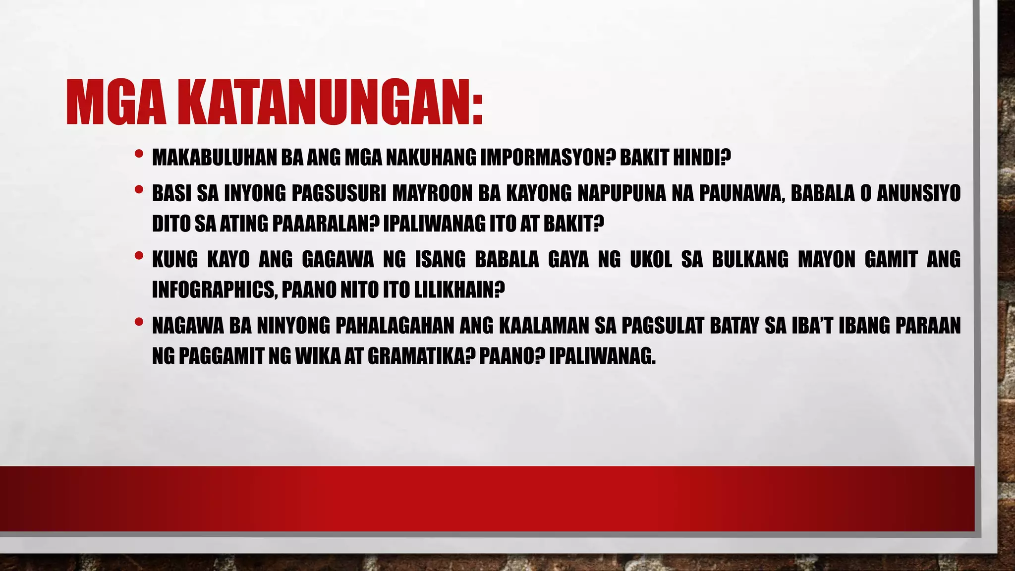 Punawa o patalastas, Babala AT Anunsyo.pptx