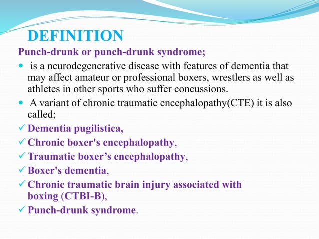 PUNCH DRUNK by dr faiz ahmad | PPT