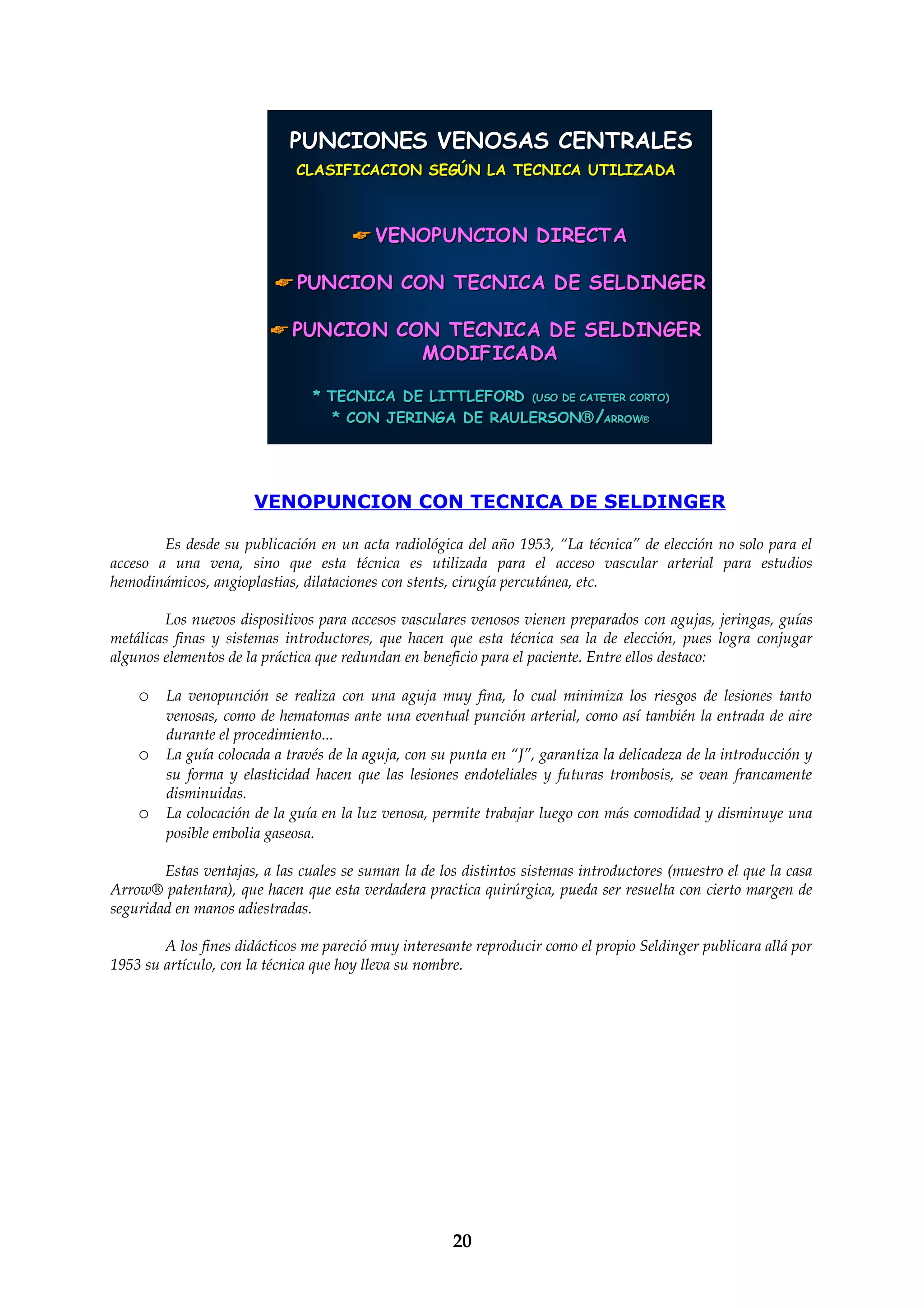 Punciones venosas centrales como lo hago | DOC