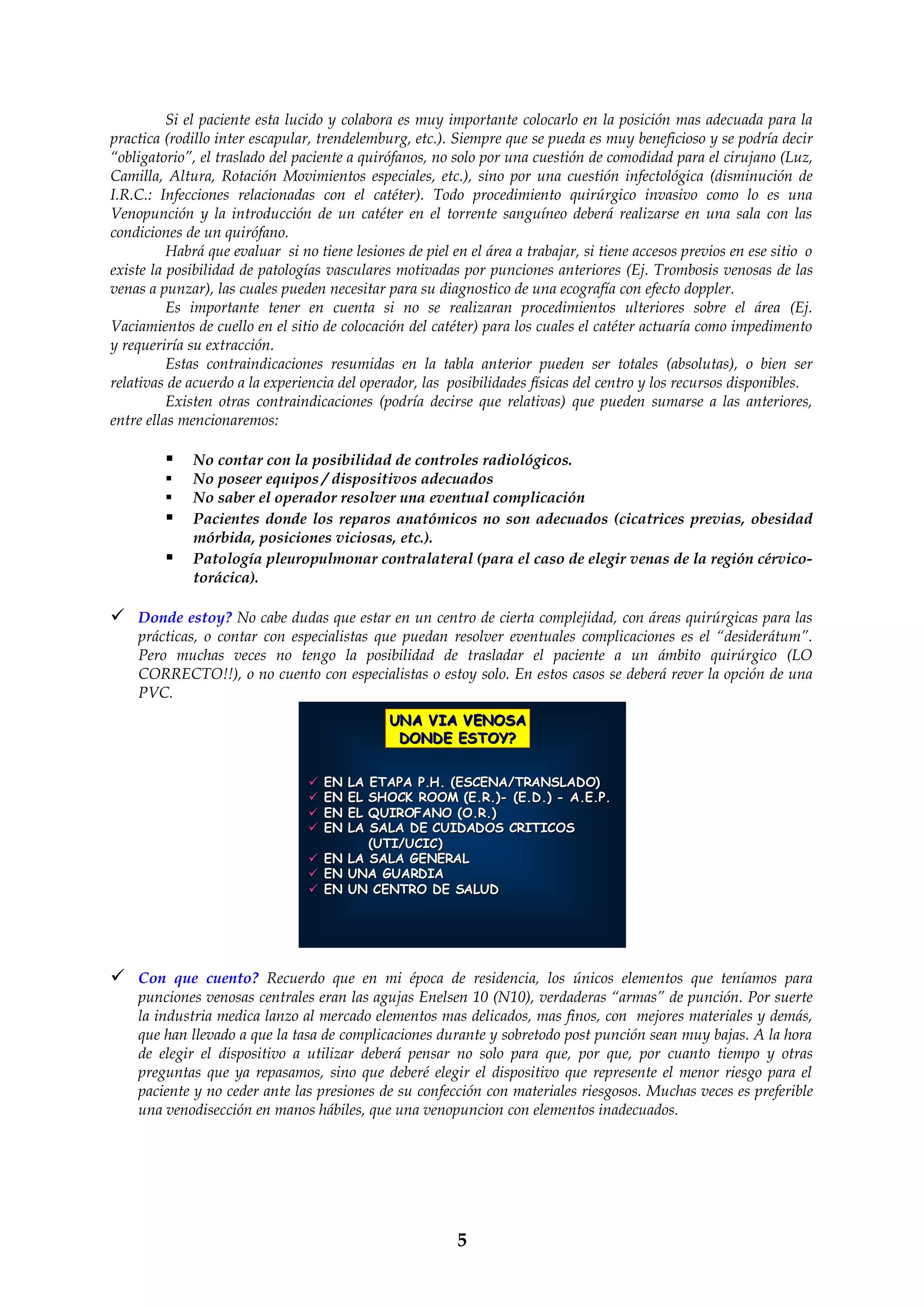 Punciones venosas centrales como lo hago | DOC