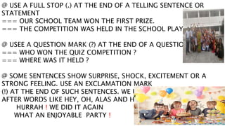 PUNCTUATION | PPTX | Birdwatching | Hobbies & Interests