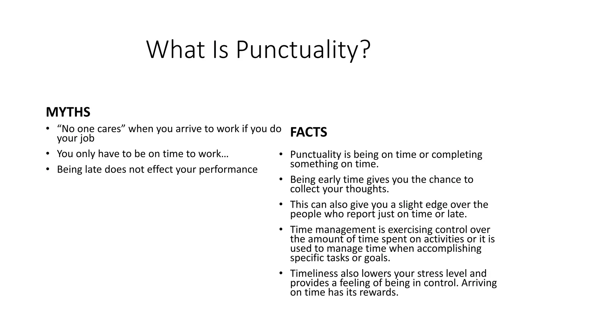 Punctuality and Time Management PowerPoint | PPTX