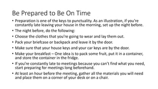 Punctuality and Time Management PowerPoint | PPTX