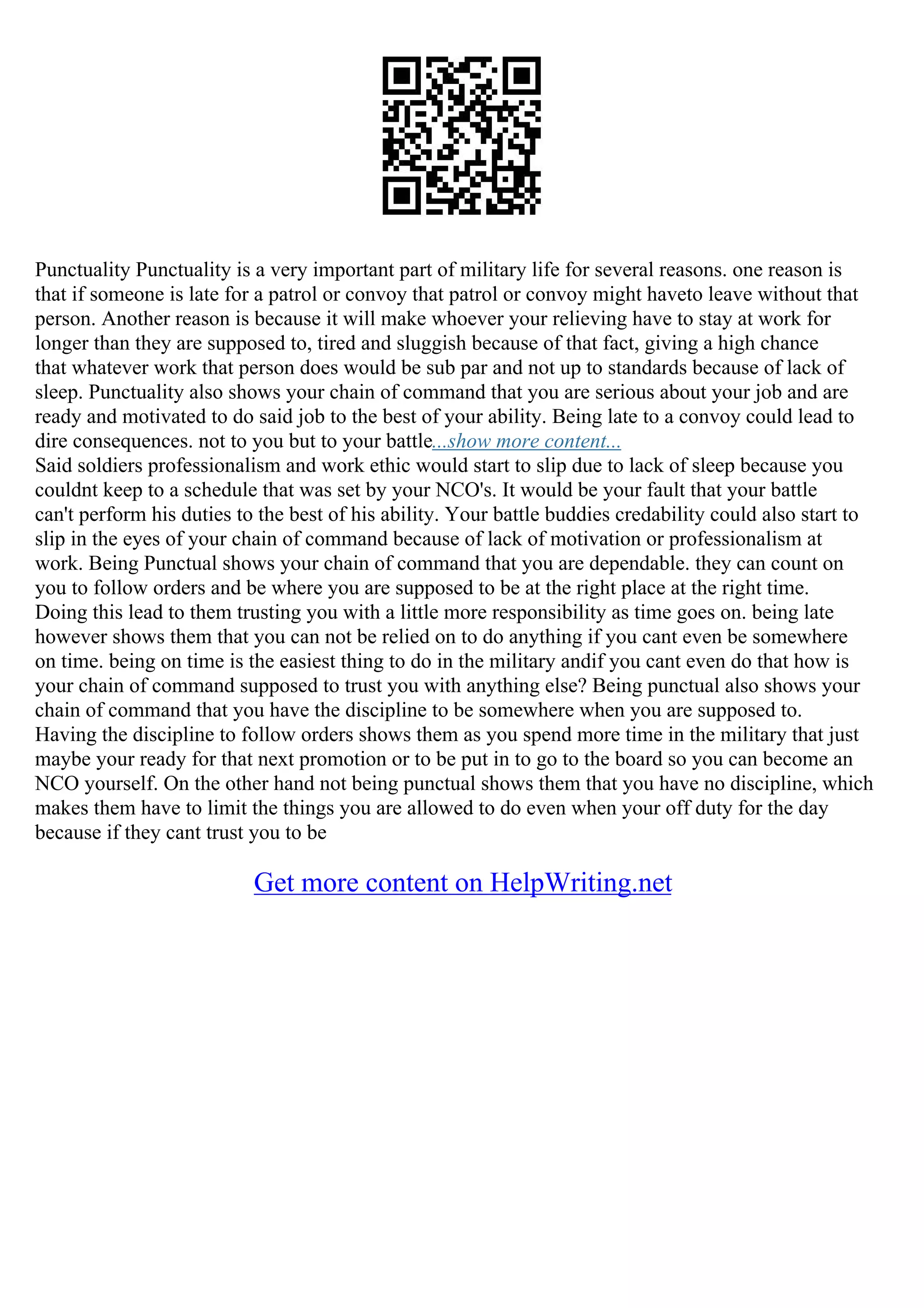 Punctuality Essay | PDF