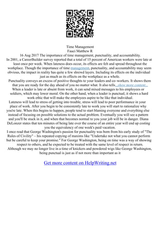 Punctuality Essay | PDF