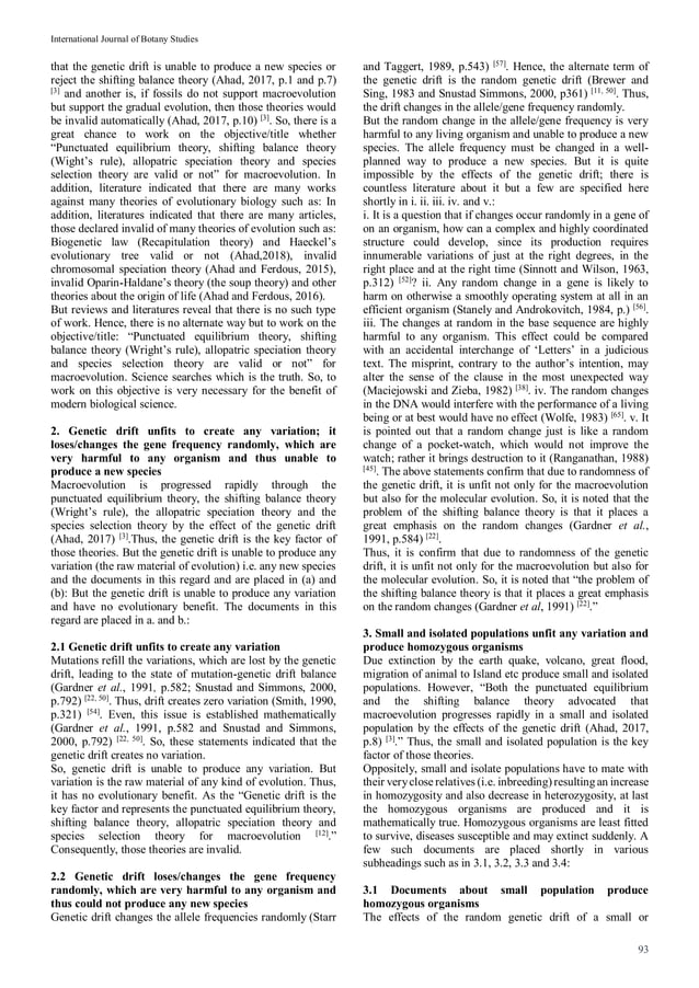 Punctuated equilibrium theory, shifting balance theory, allopatric ...