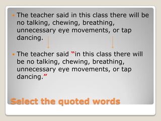 Punctuating dialogue | PPTX