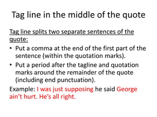 Punctuating dialogue | PPT