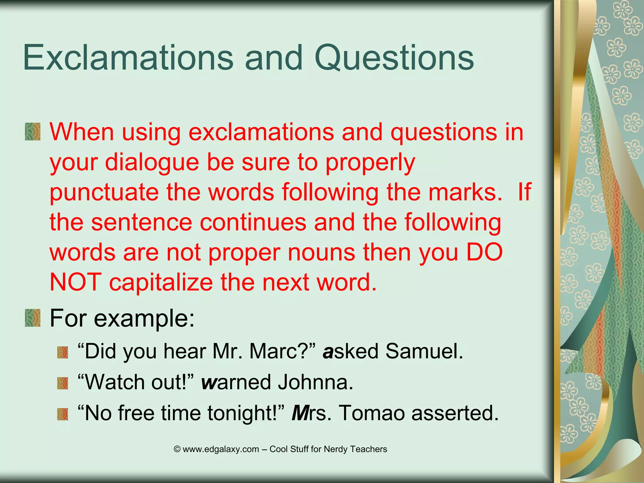 Punctuating dialogue | PPTX