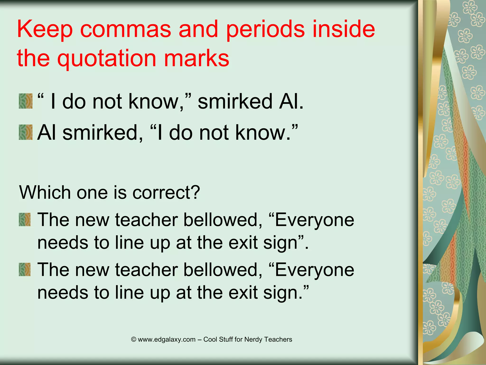 Punctuating dialogue | PPTX