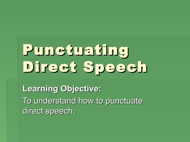 Speech marks | PPT