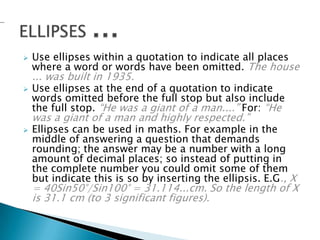 Punctuation | PPTX | Books and Literature