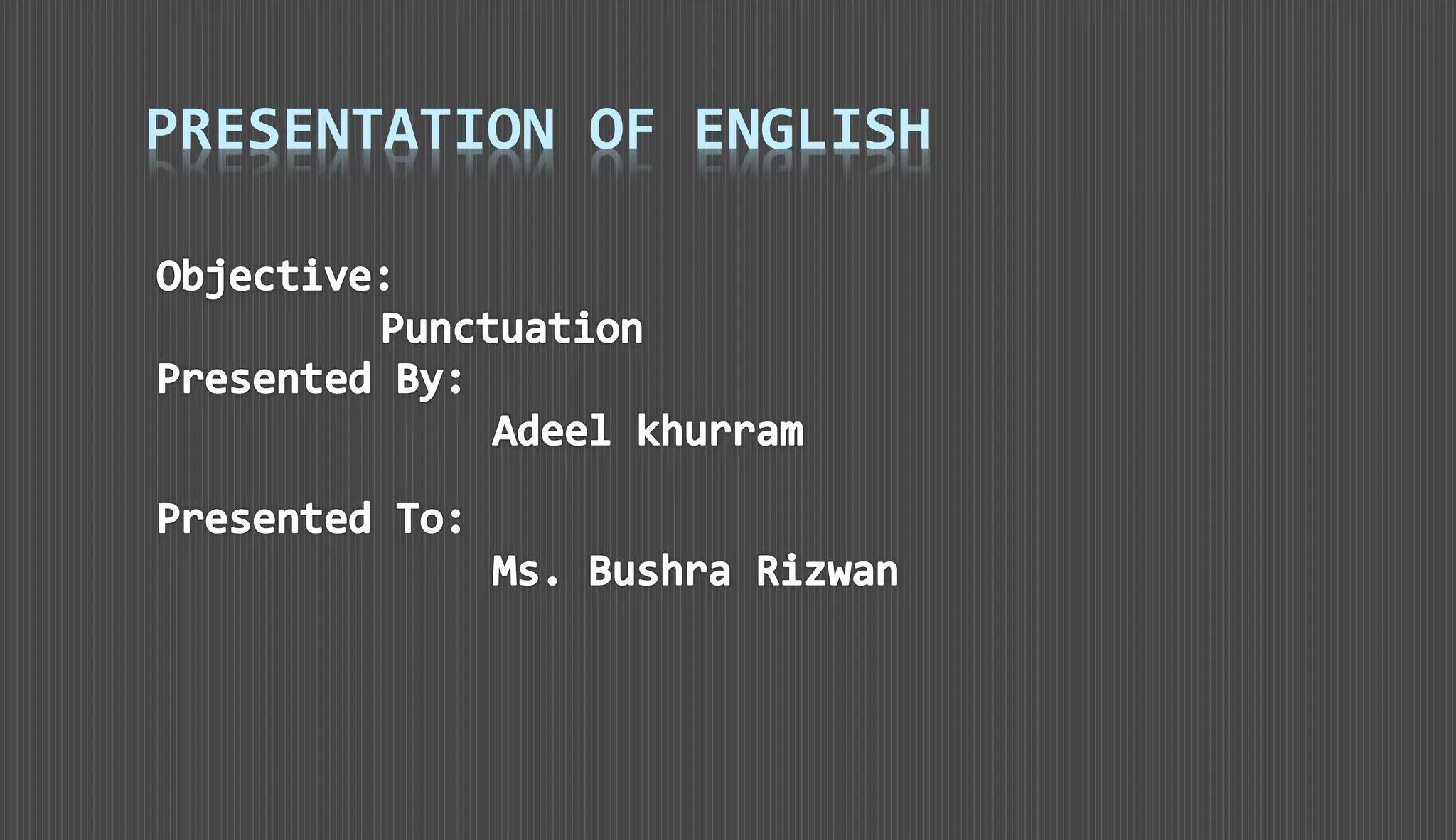 English Punctuation | PPSX