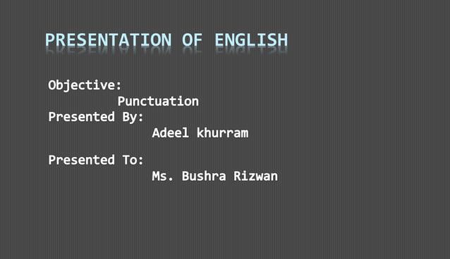 English Punctuation | PPSX