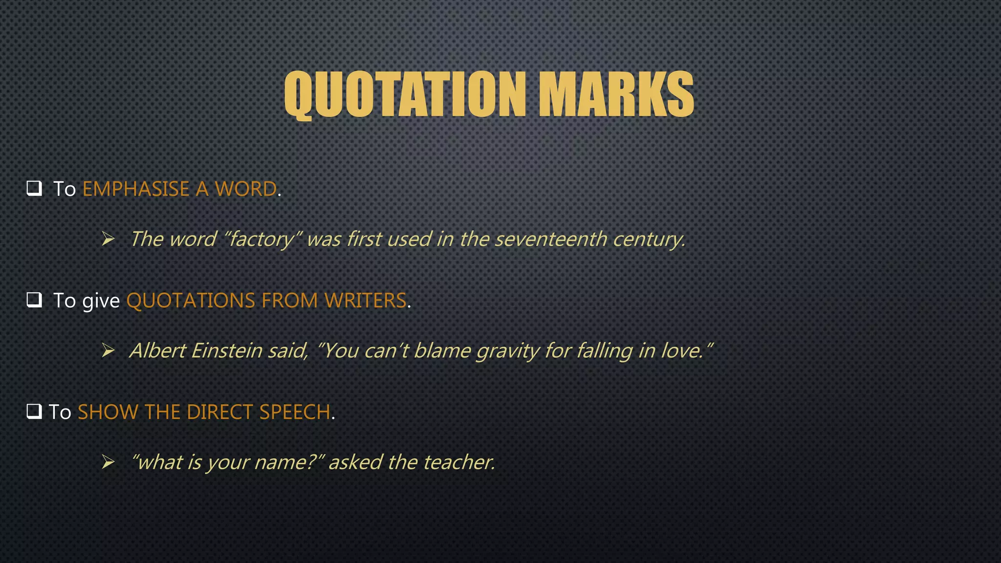 Uses of Punctuation marks | PPT