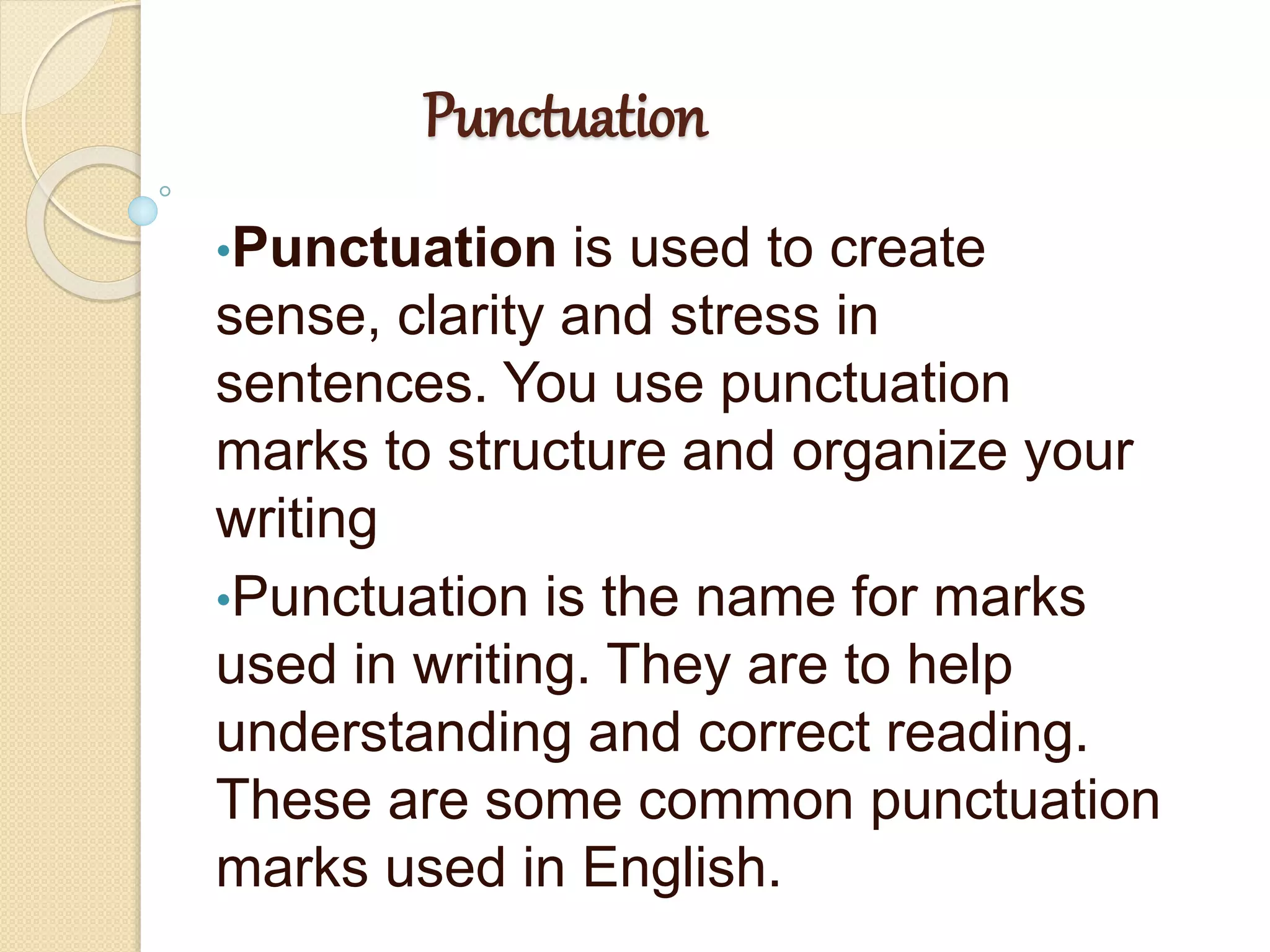 Punctuation Assignment | PPTX