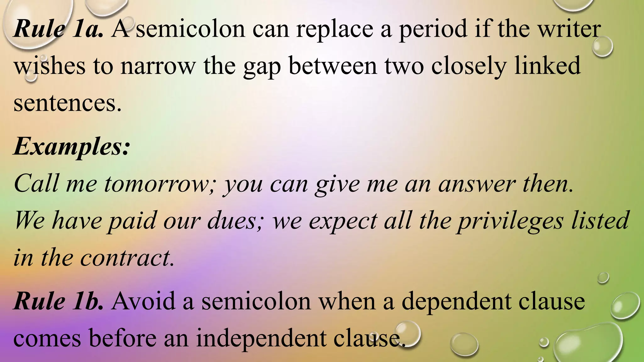 English Punctuation | Period, Semicolon, Space | PPT