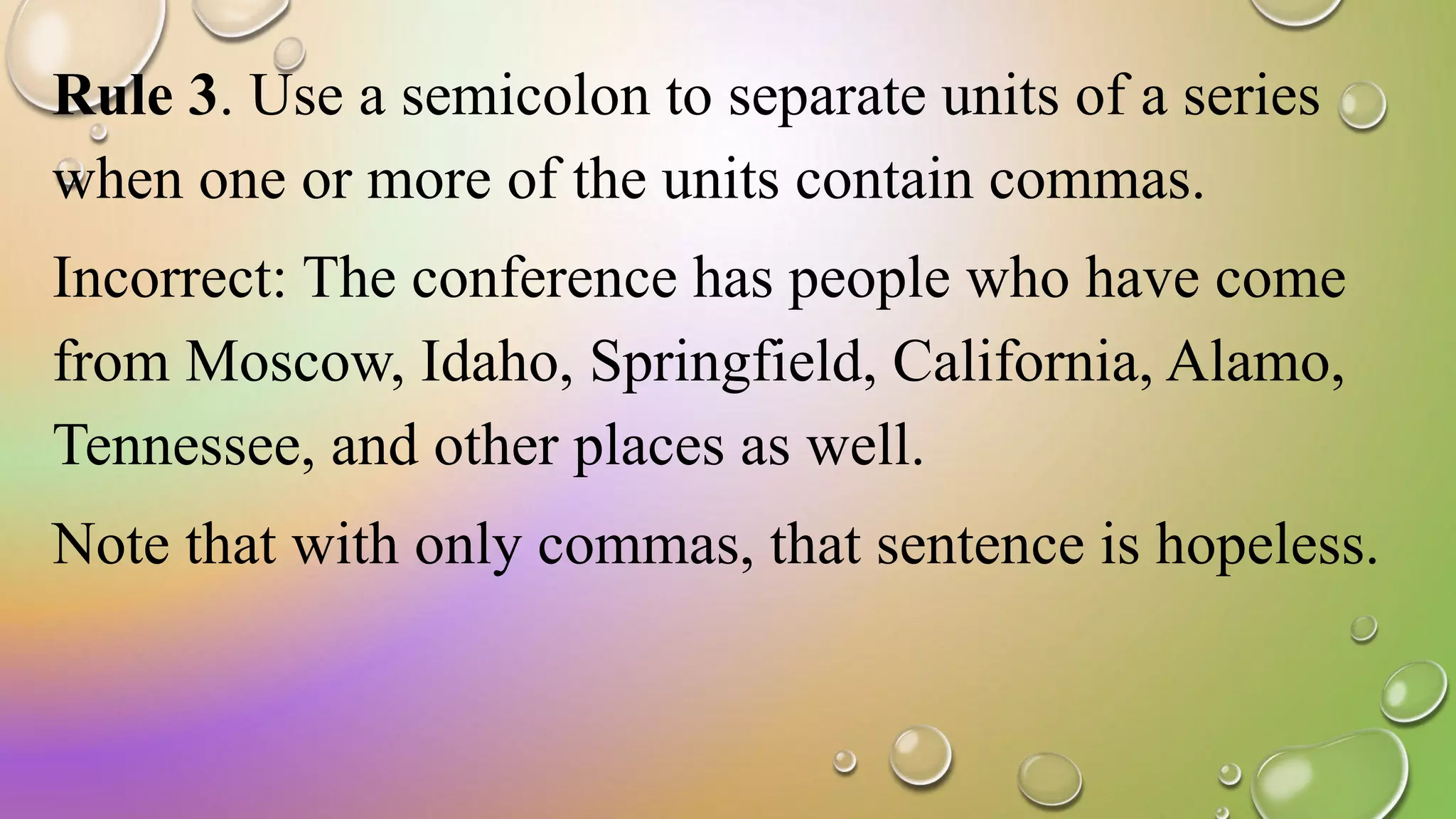 English Punctuation | Period, Semicolon, Space | PPT