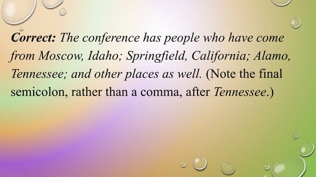 English Punctuation | Period, Semicolon, Space | PPT