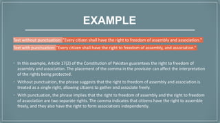 Presentation on Punctuations in Legal Writing.pptx | Law