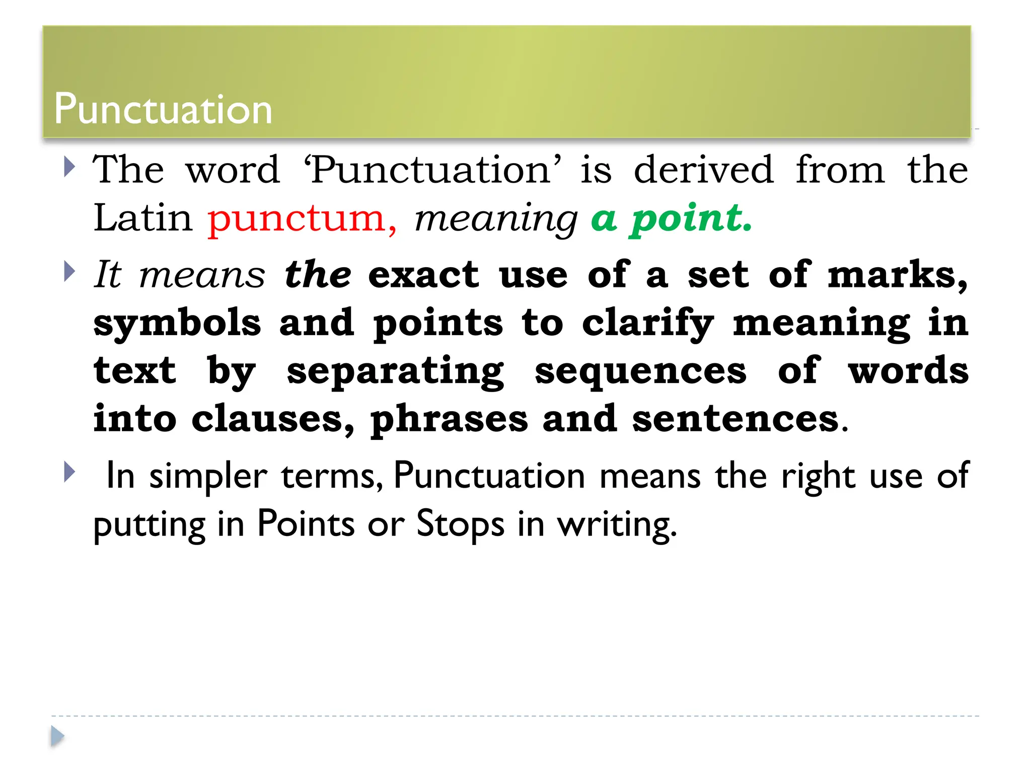 Teaching of English :- punctuation .pptx