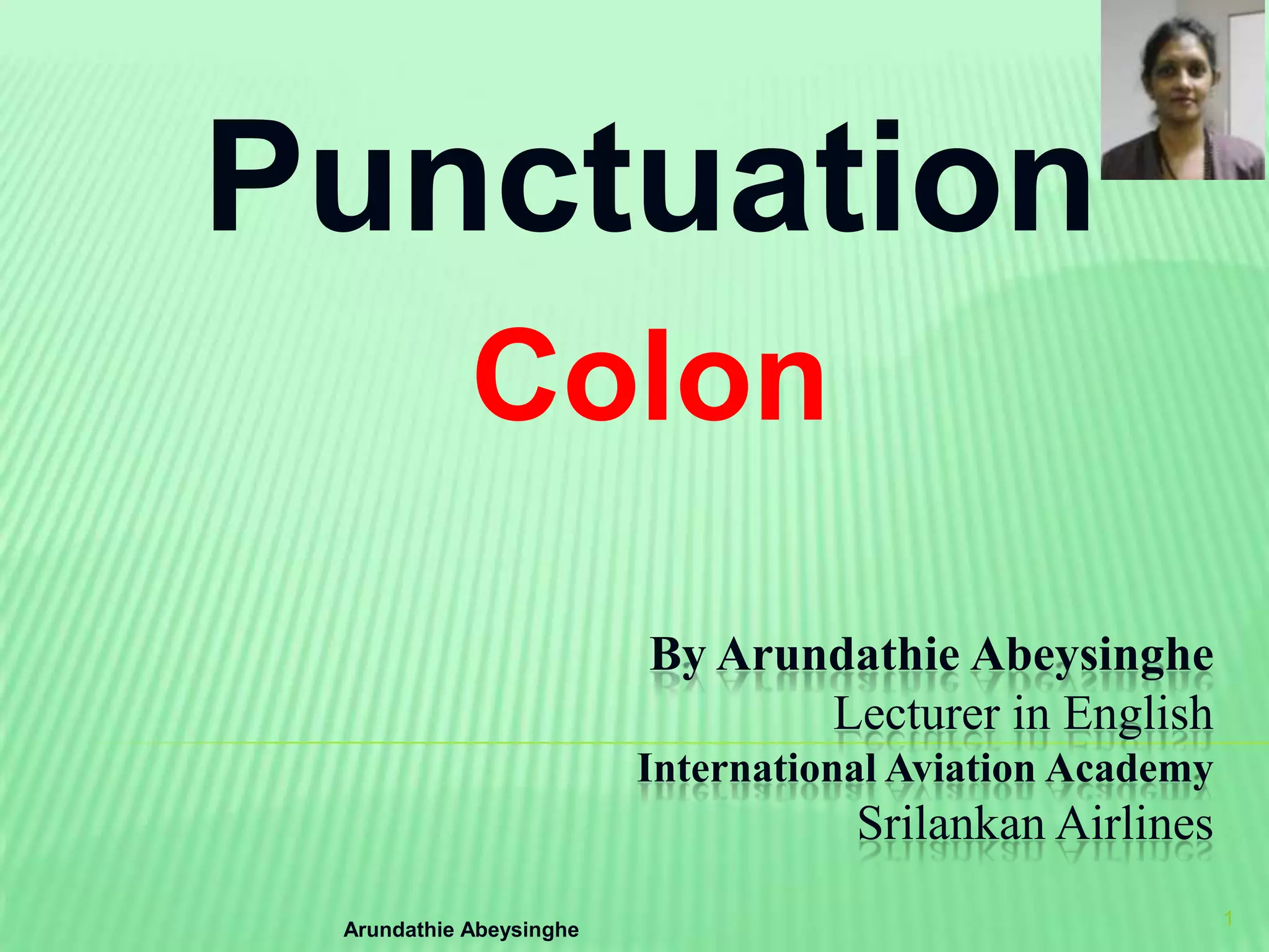 ESL Punctuation - colon | PPTX