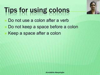 ESL Punctuation - colon | PPTX