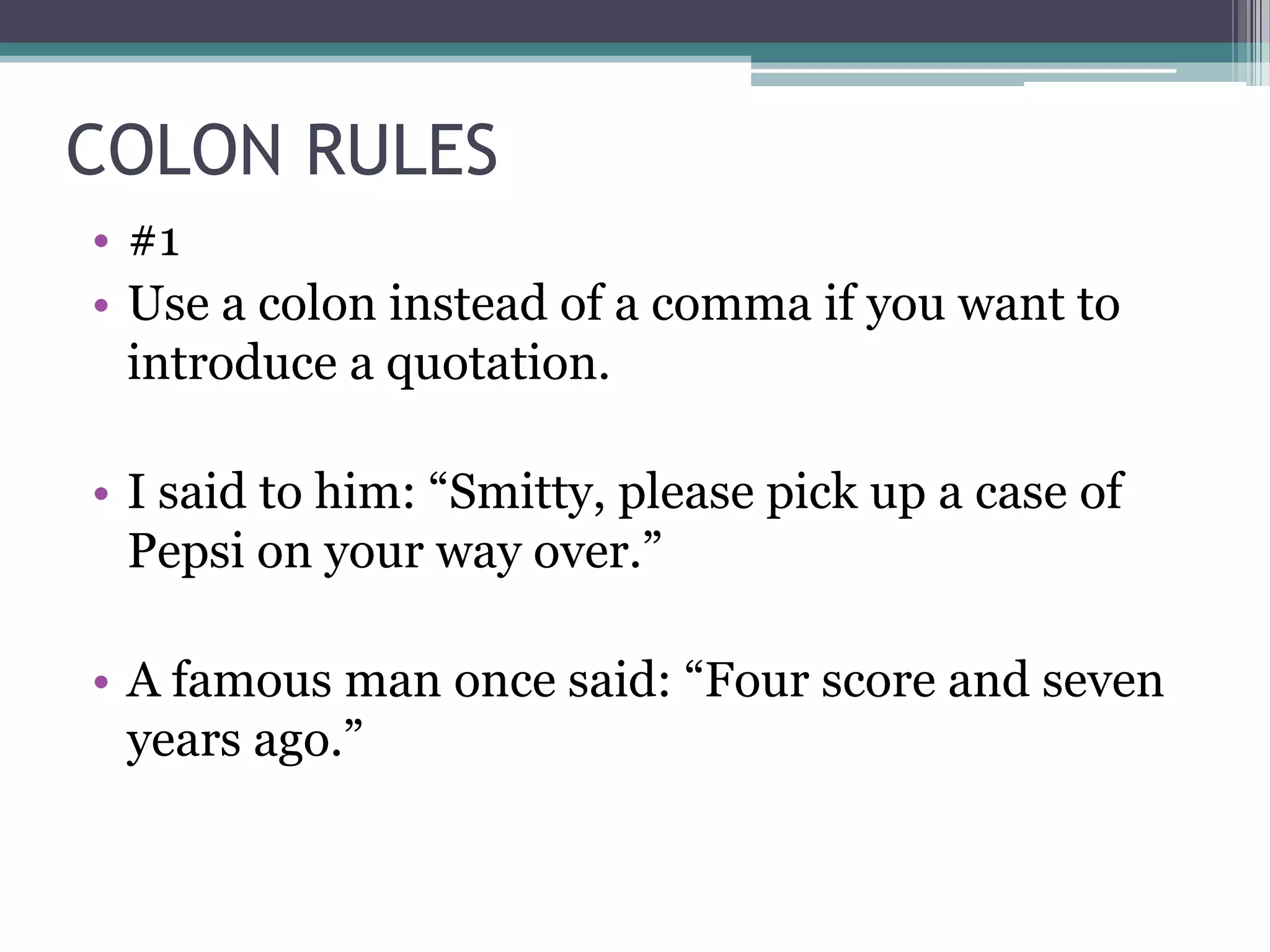 Punctuation Colon Semi Colon | PPTX