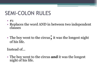 Punctuation Colon Semi Colon | PPTX