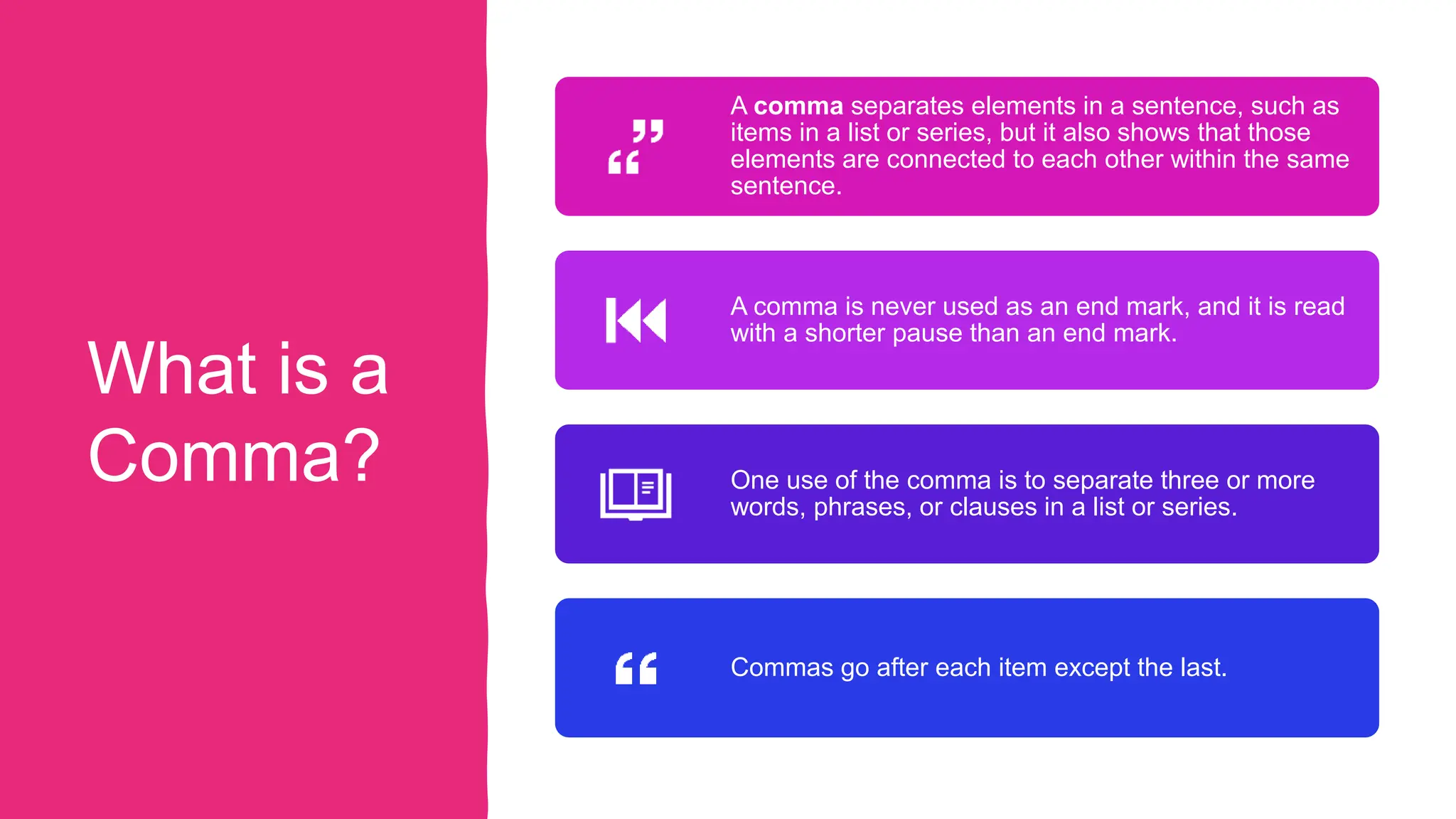 Punctuation - How to Use Commas Correctly | PPTX