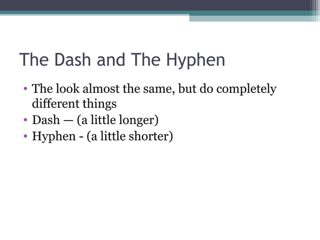 Punctuation Hyphen And Dash | PPT
