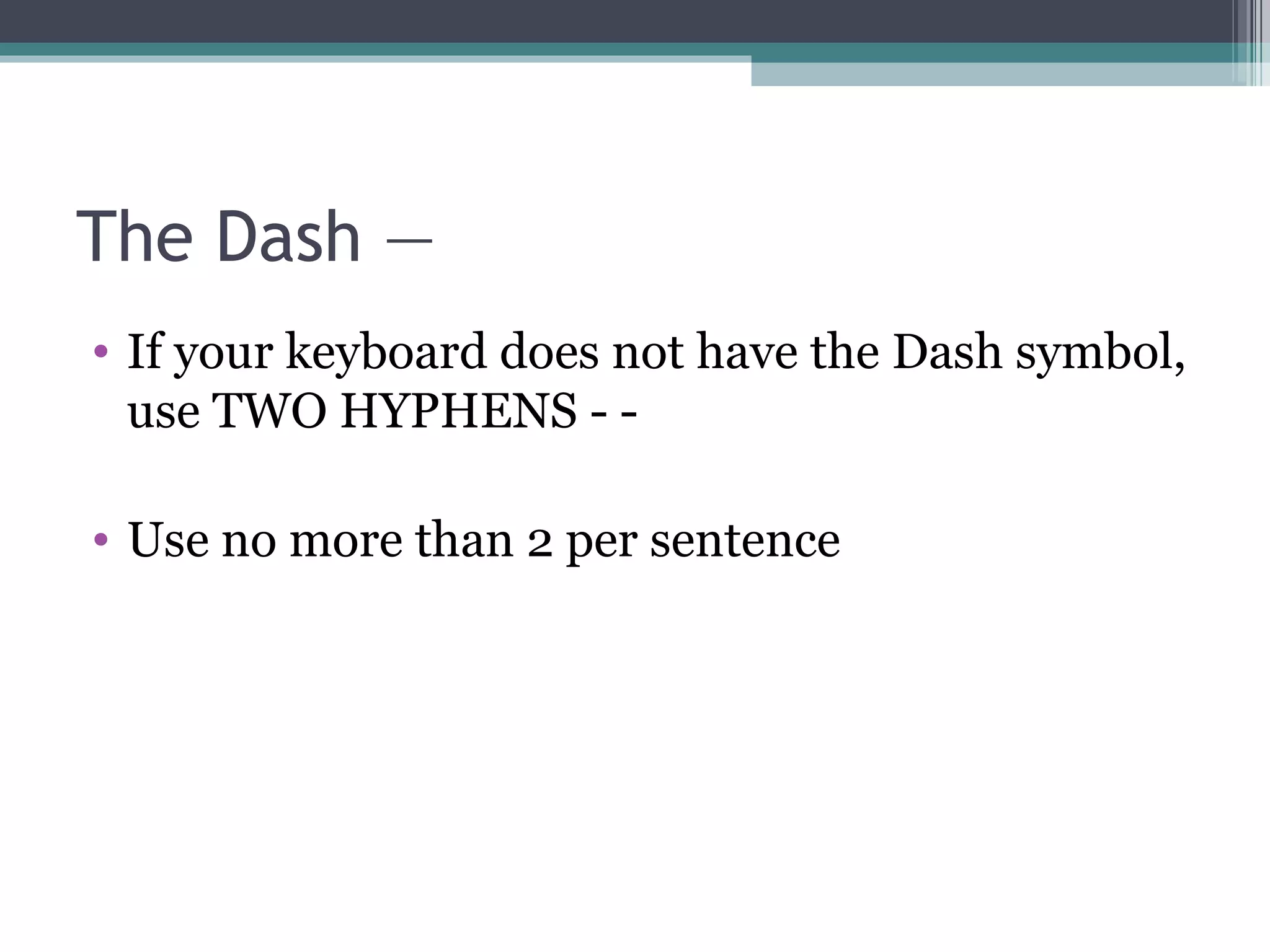 Punctuation Hyphen And Dash | PPT