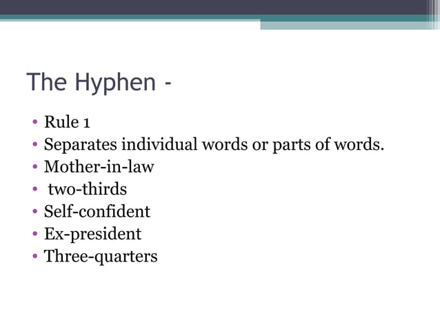 Punctuation Hyphen And Dash | PPT