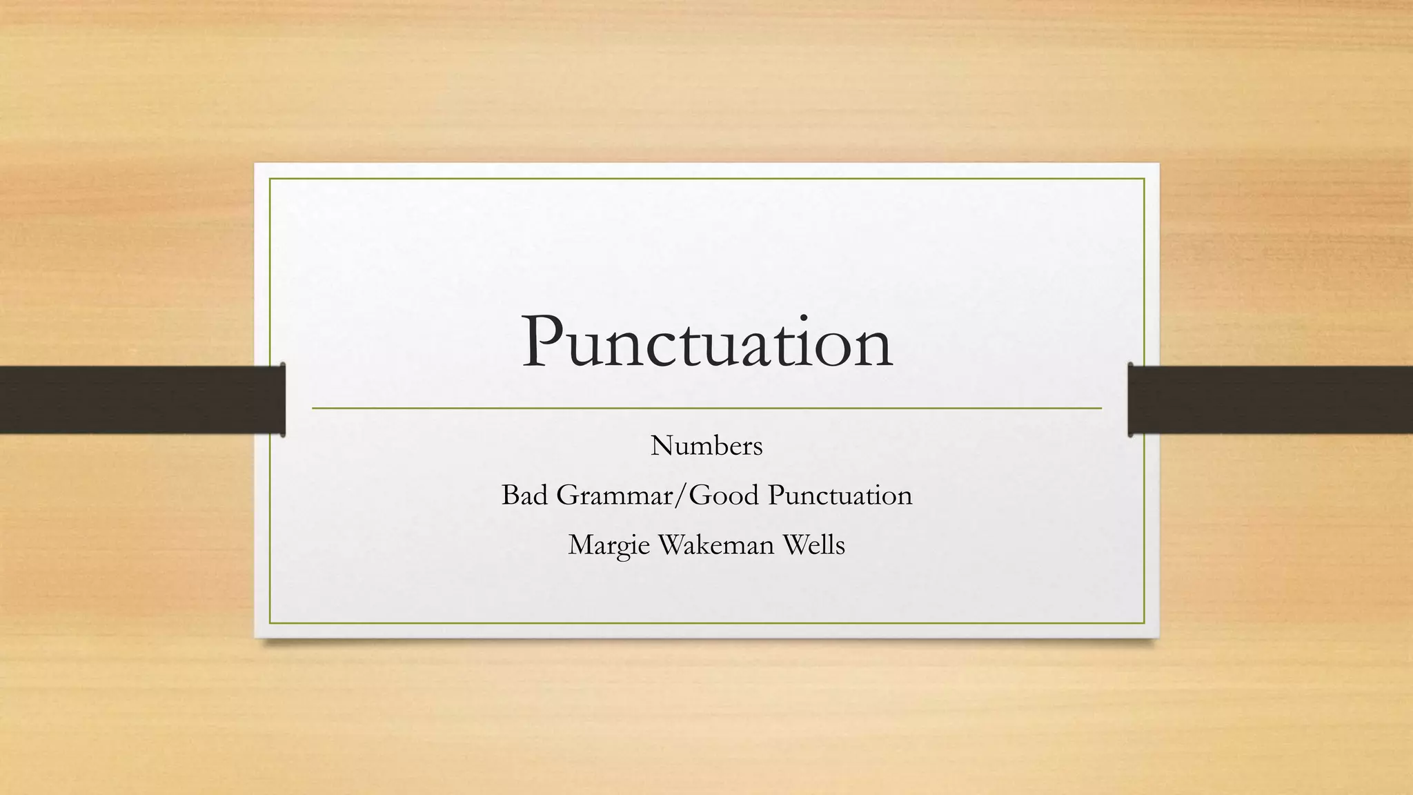 Punctuation in Numbers | PPTX