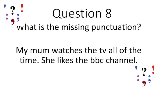 Punctuation quiz-fun- post test | PPT
