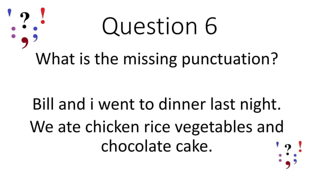 Punctuation quiz-fun- post test | PPT
