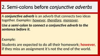 Mastering the Use of Semi-Colons: Enhance Your Writing Skills | PPTX