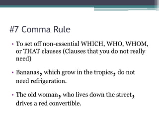 Punctuation The Comma | PPTX