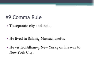 Punctuation The Comma | PPTX