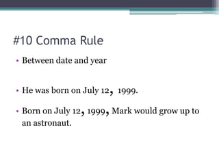 Punctuation The Comma | PPTX