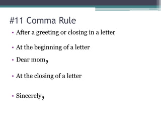 Punctuation The Comma | PPTX