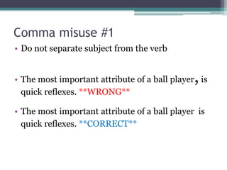Punctuation The Comma | PPTX