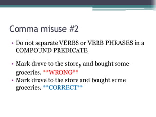 Punctuation The Comma | PPTX