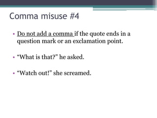 Punctuation The Comma | PPTX