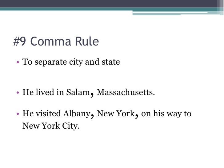 Punctuation The Comma