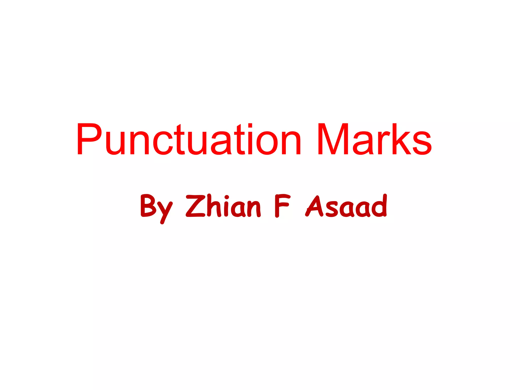 Punctuation 5 | PPT