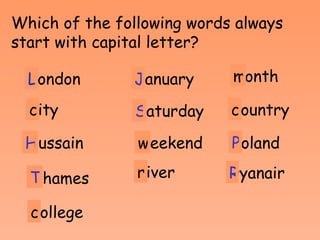 Punctuation and capital letters E1 - E2 | PPT