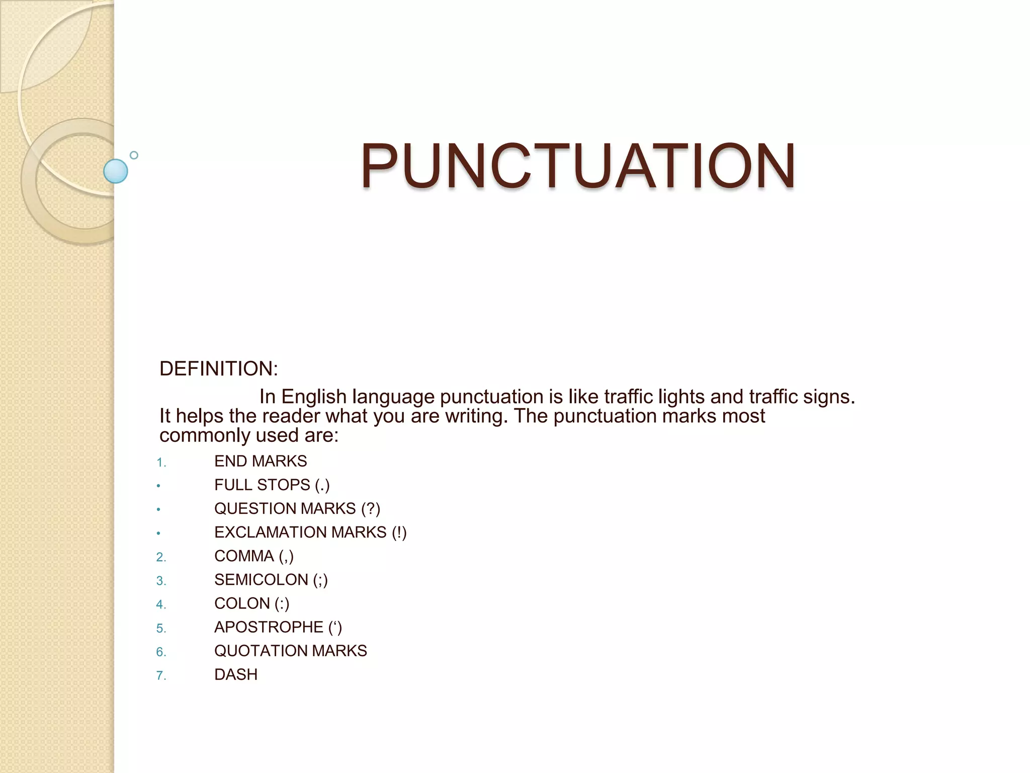 Punctuation And Its Usage | PPTX