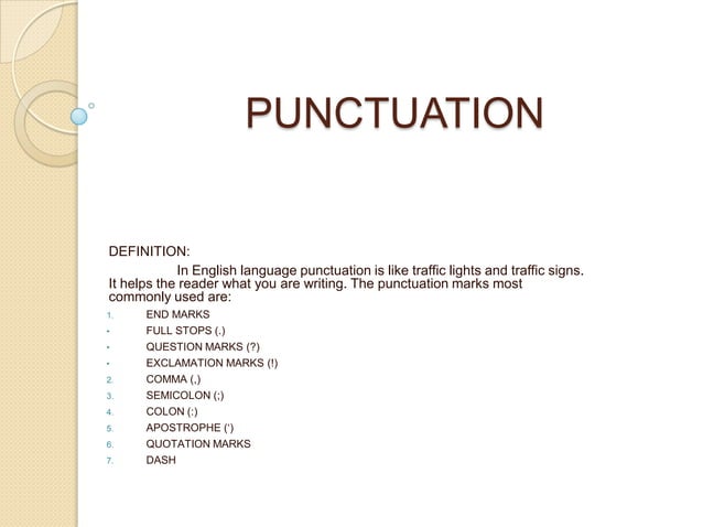 Punctuation And Its Usage | PPTX