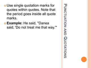 Punctuation And Quotations | PPT